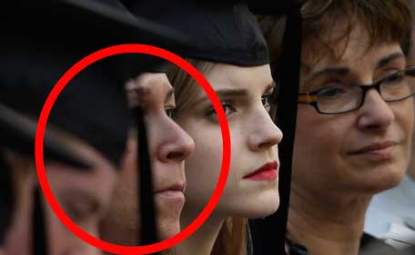 Cop with gun poses as student with Emma Watson at graduation - Emirates ...